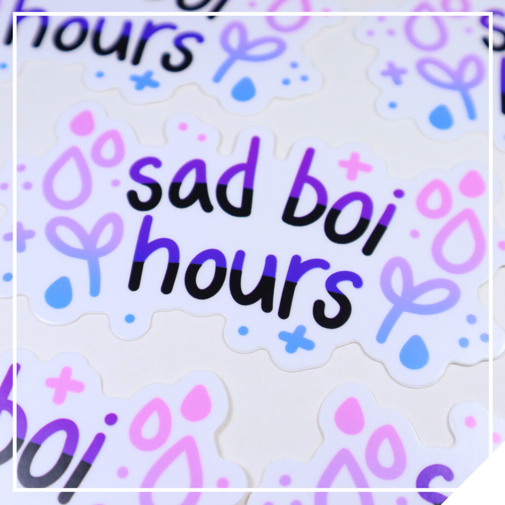 Sad Boi Hours Sticker – Shannanigans Cafe
